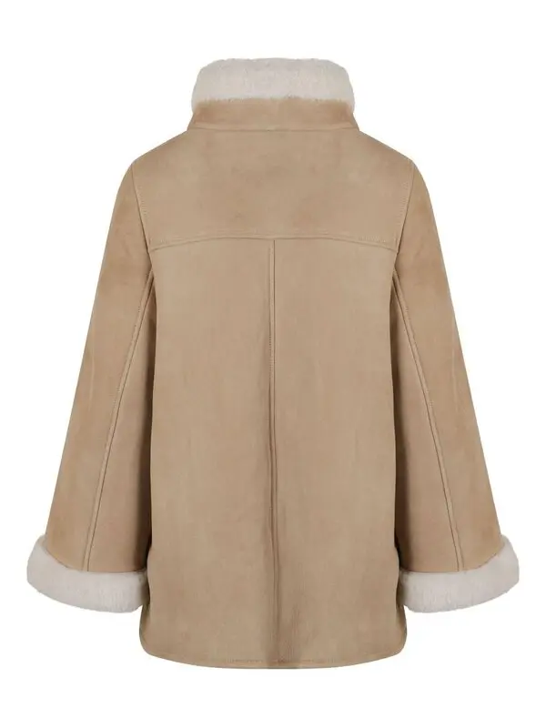 FAY Leather Shearling Cape - Multicolor