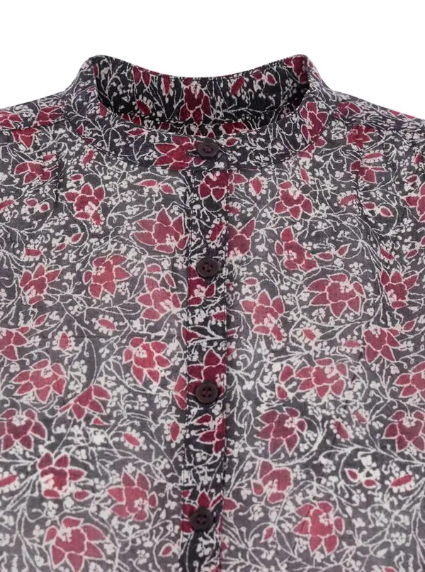Isabel Marant Étoile Maria' Purple Blouse With Serafino Neckline With Buttons And Floral Print In Cotton For - Multicolor
