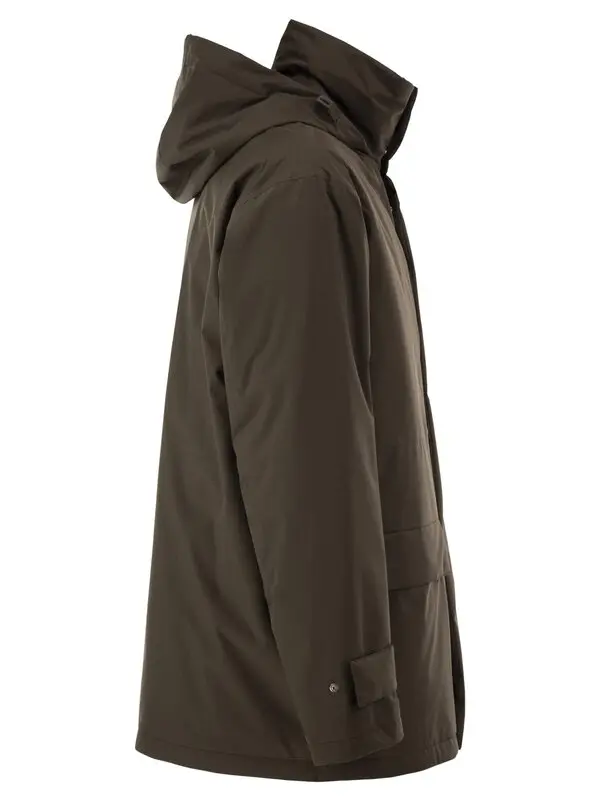 Herno Technical Hooded Padded Parka - Brown