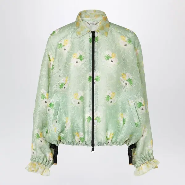 Fendi Light Organza Lace Bomber Jacket - Green