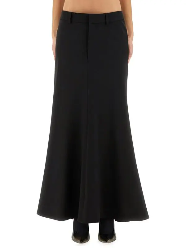 Balenciaga Godet Maxi Skirt - Black