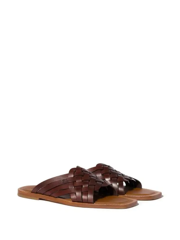 Miu Miu Leather Flat Sandals