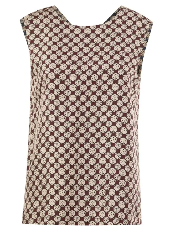 Max Mara Reversible Silk Top - Blue