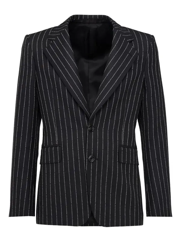 Alexander McQueen Pinstripe Single-breasted Jacket - Black
