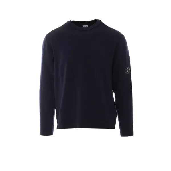 C.P. COMPANY Lens Extrafine Merino Wool Sweater - Blue