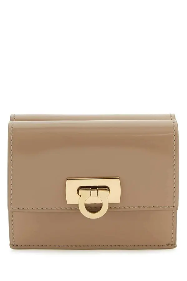 FERRAGAMO Beige Leather Wallet - Brown