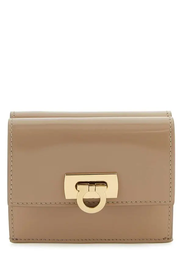 FERRAGAMO Beige Leather Wallet - Brown