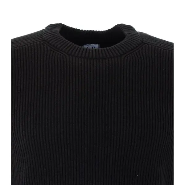 C.P. COMPANY Full Rib Cotton Lens Sweater - Black