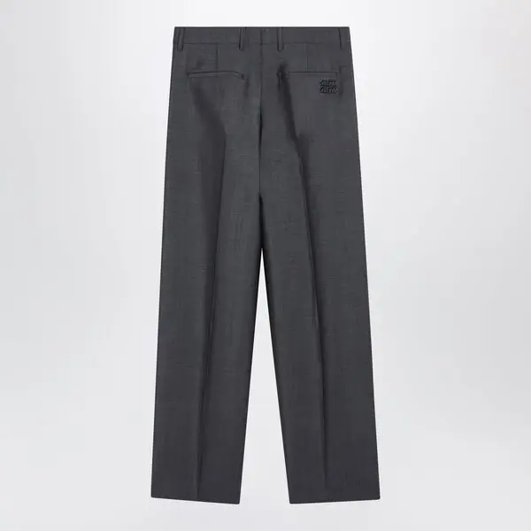 Miu Miu Grey Wool-blend Trousers