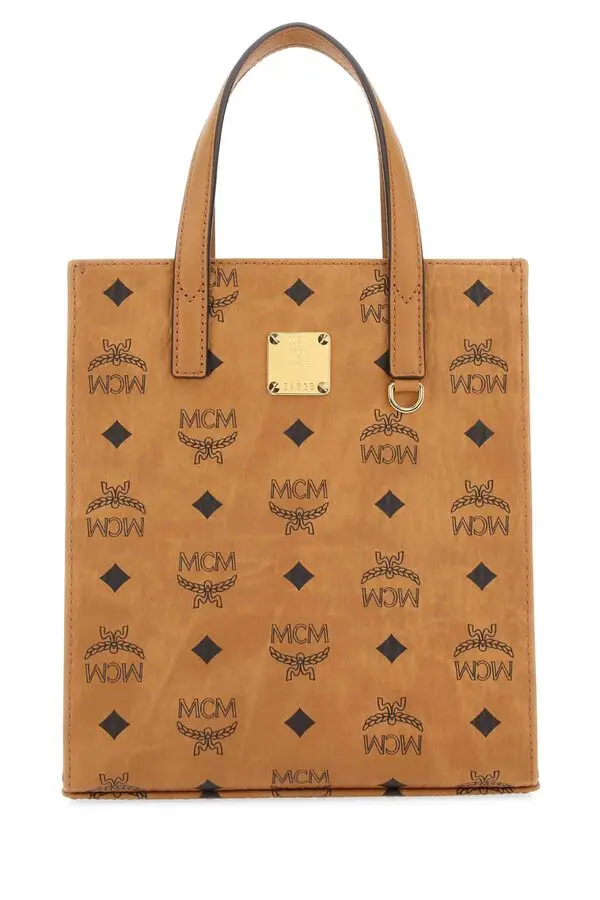 Mcm Printed Canvas Shopping Bag