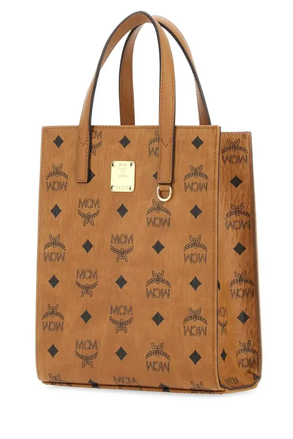 Mcm Printed Canvas Shopping Bag