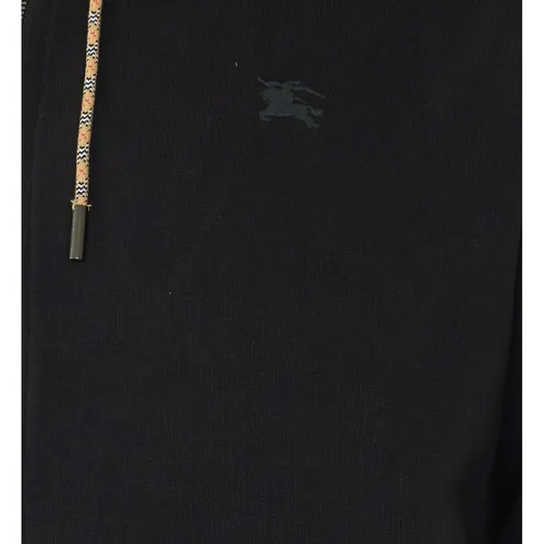 Burberry Check Trim Zip Hoodie - Black
