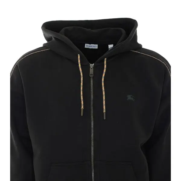 Burberry Check Trim Zip Hoodie - Black