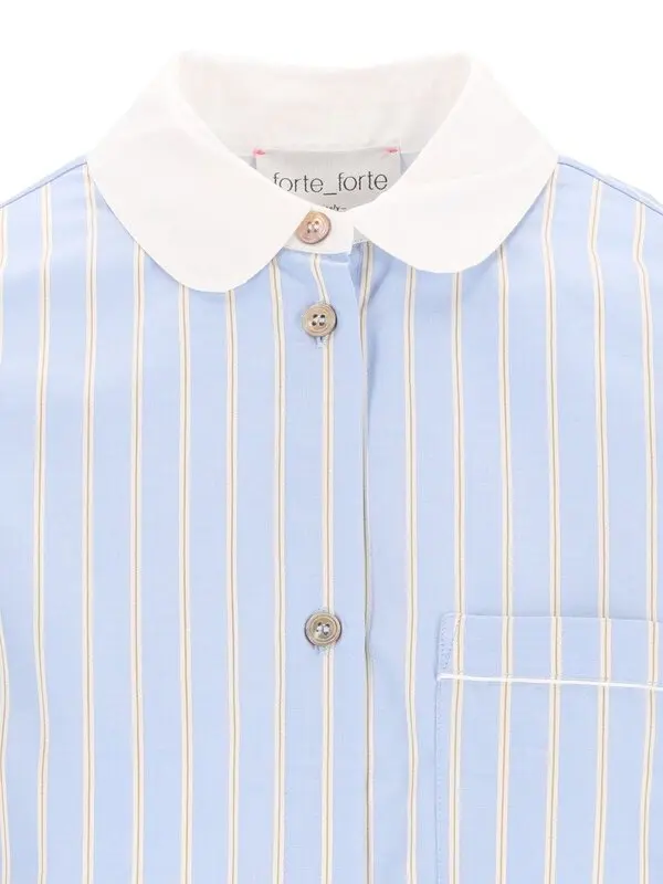 FORTE_FORTE Striped Cotton Shirt - Blue