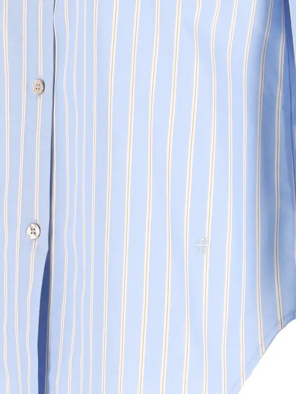 FORTE_FORTE Striped Cotton Shirt - Blue