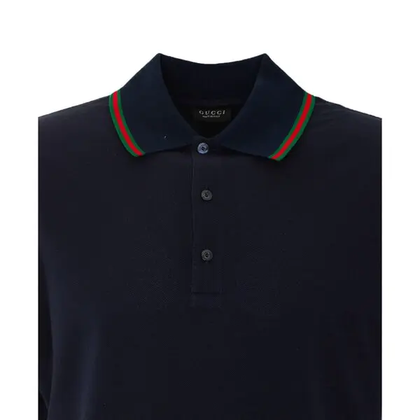 Gucci Piquet Polo With Web Detail