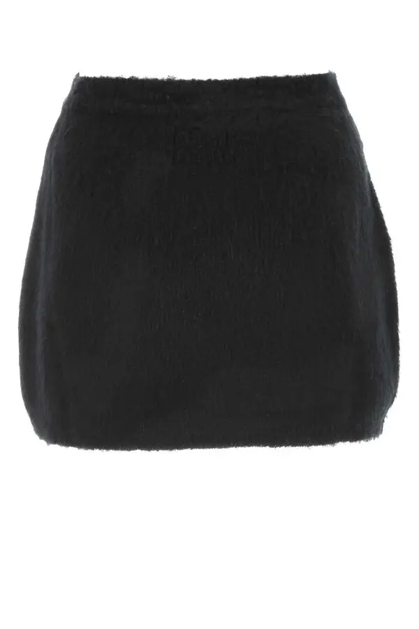 Miu Miu Stretch Wool Blend Mini Skirt