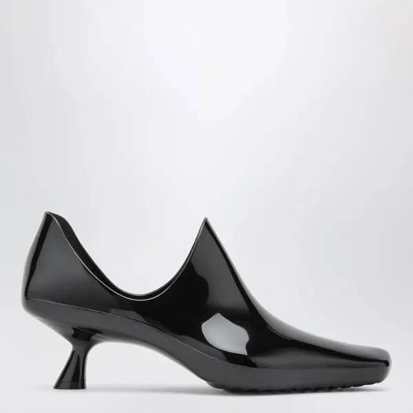 Loewe Emily Aqua Ankle Boots In Glossy Pvc With Multicolour Socks - Black