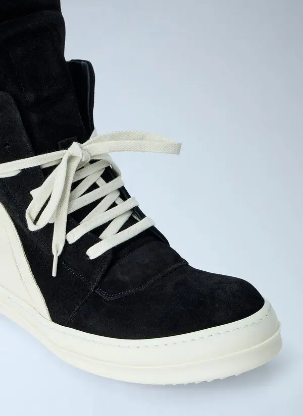 Rick Owens High-top Suede Geobasket Sneakers