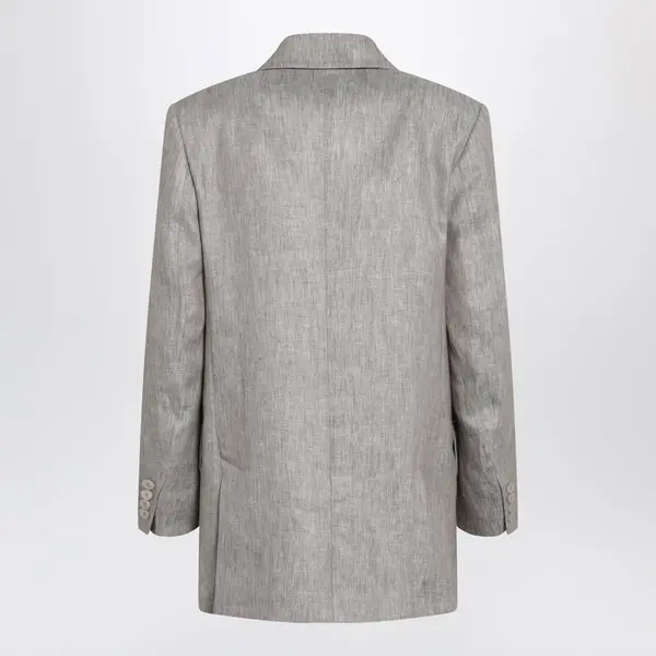 Max Mara Olimpia Double-breasted Chevron Linen Blazer