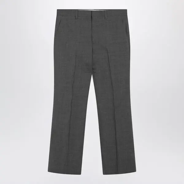 Prada Grey Flared Wool Trousers - Gray