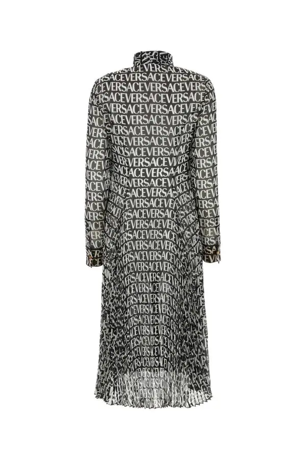 Versace Printed Crepe Shirt Dress