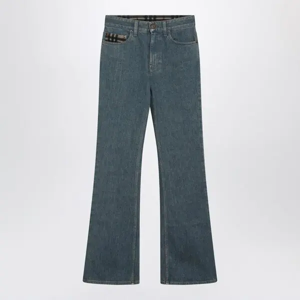 Burberry Mid- Jeans With Check-pattern Pocket