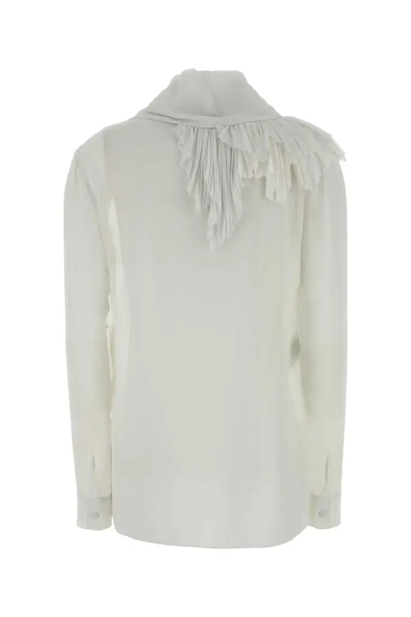 Alberta Ferretti Silk Crepe Shirt - White