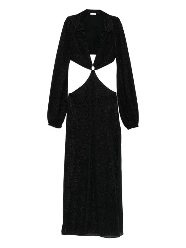 Oseree Lumière Long Dress With Cut-out - Black