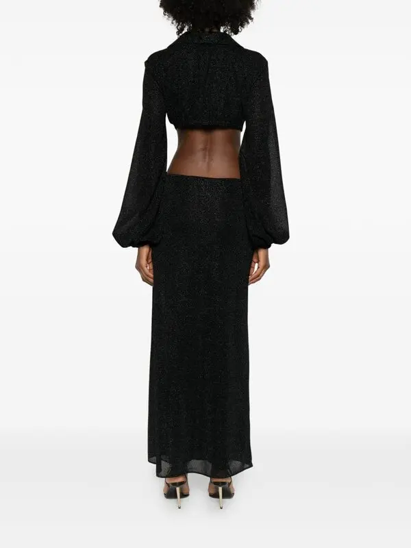 Oseree Lumière Long Dress With Cut-out - Black