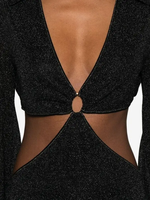 Oseree Lumière Long Dress With Cut-out - Black