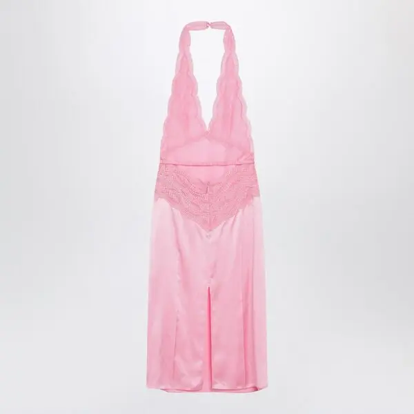 Gucci Satin And Lace Dress - Pink