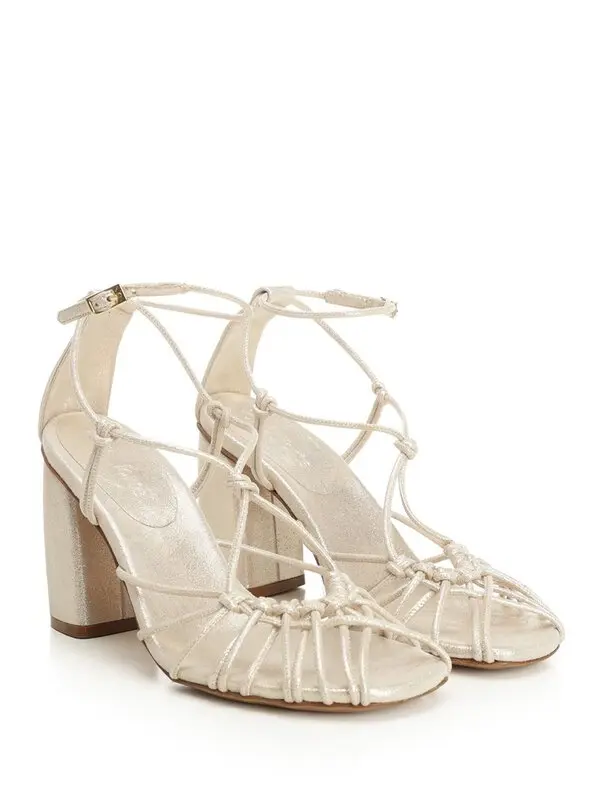 FORTE_FORTE High-heeled Sandals In Laminated Leather - Multicolor