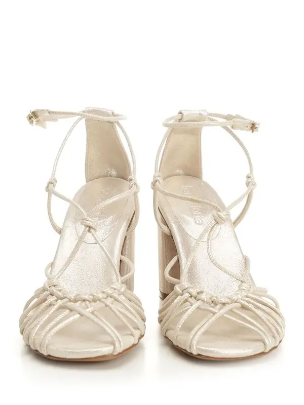 FORTE_FORTE High-heeled Sandals In Laminated Leather - Multicolor