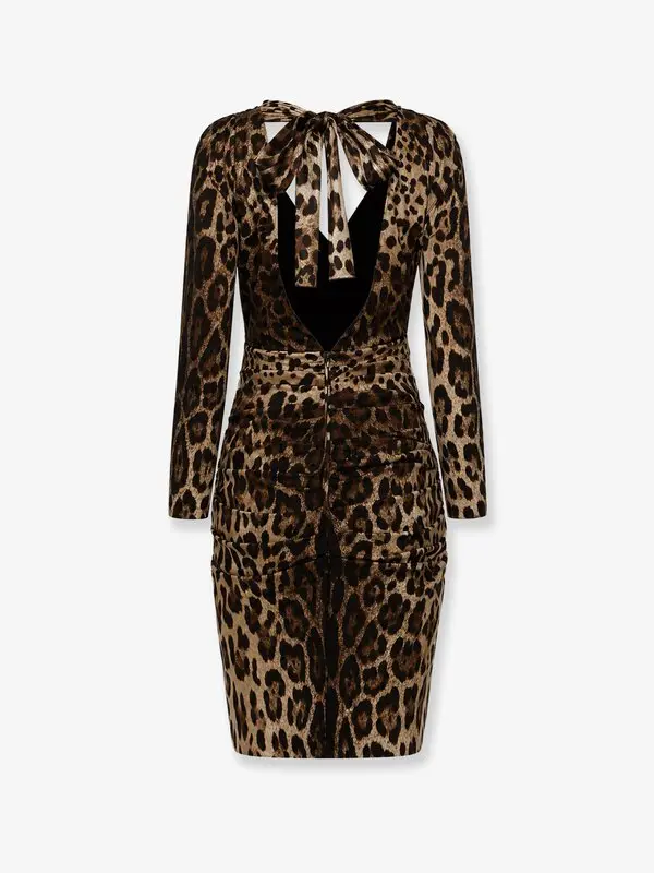 Dolce & Gabbana Leopard Print Short Dress - Multicolor