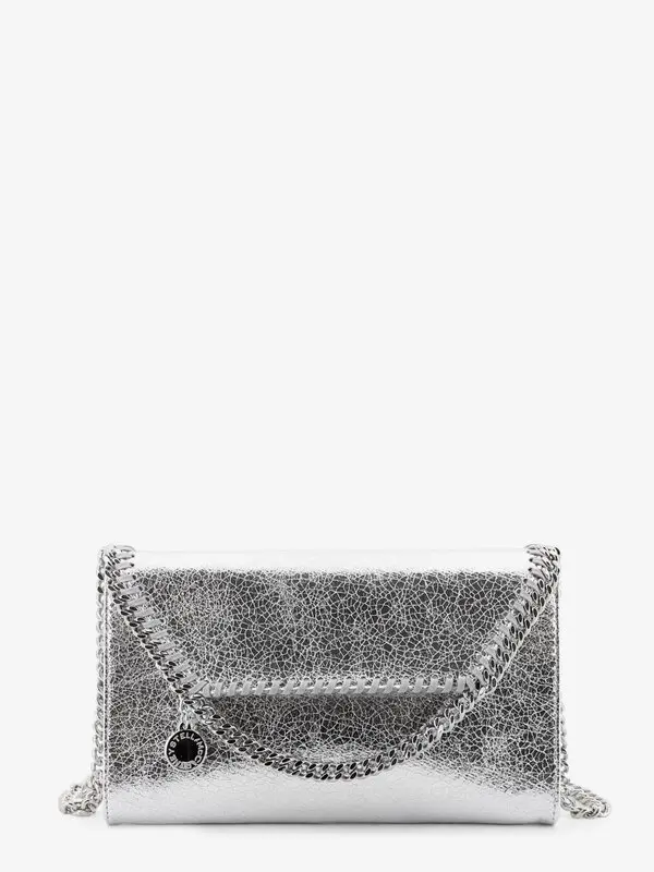 Stella McCartney Falabella Metallic Fabric Crossbody Bag - Silver