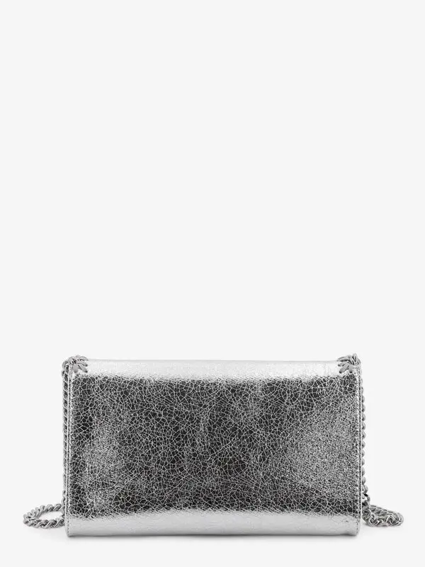 Stella McCartney Falabella Metallic Fabric Crossbody Bag - Silver