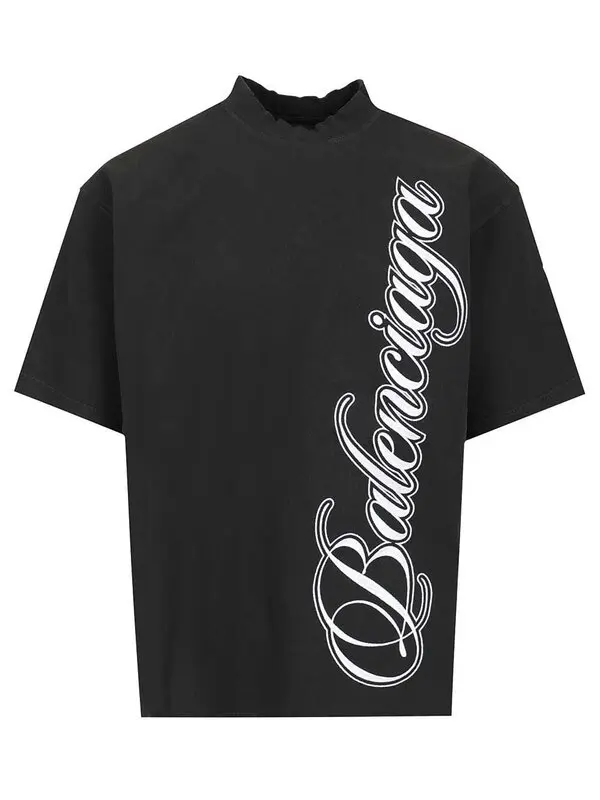 Balenciaga Cursive T-shirt - Black