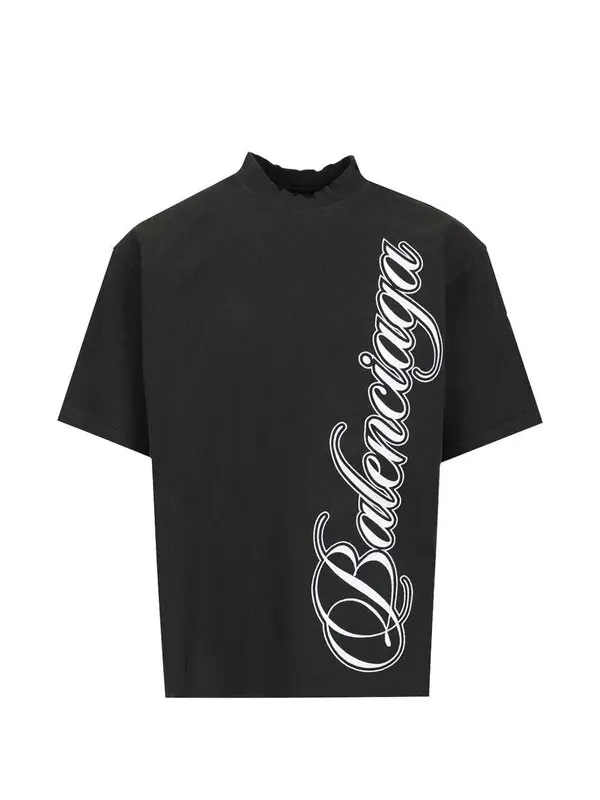 Balenciaga Cursive T-shirt - Black