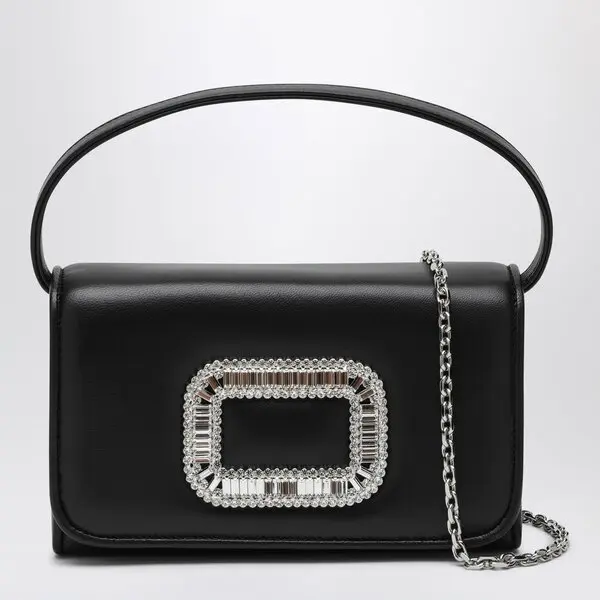 ROGER VIVIER Leather Micro Pilgrim Bag - Black