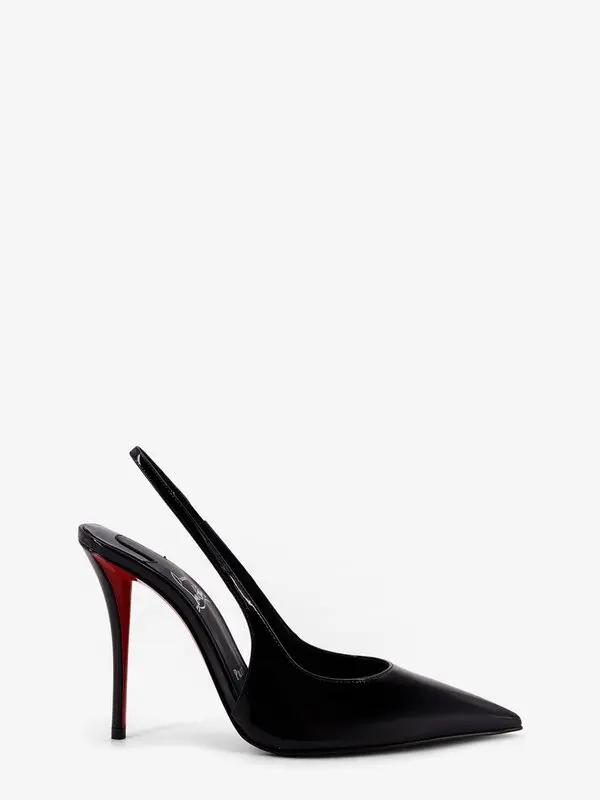 CHRISTIAN LOUBOUTIN Miss Z Patent Leather Slingback Decollete - Black