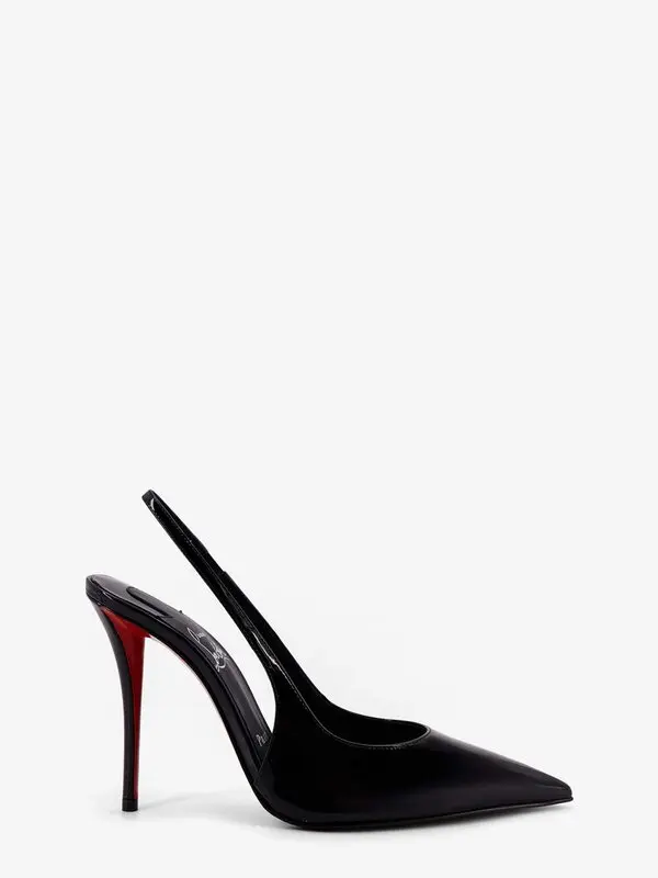 CHRISTIAN LOUBOUTIN Miss Z Patent Leather Slingback Decollete - Black