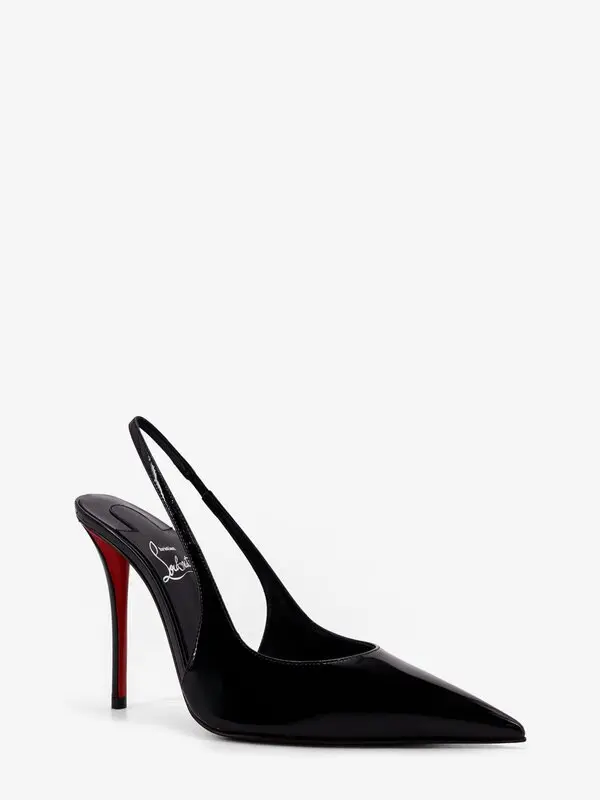 CHRISTIAN LOUBOUTIN Miss Z Patent Leather Slingback Décollet - Black