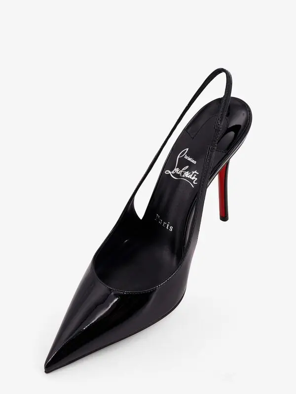 CHRISTIAN LOUBOUTIN Miss Z Patent Leather Slingback Décollet - Black