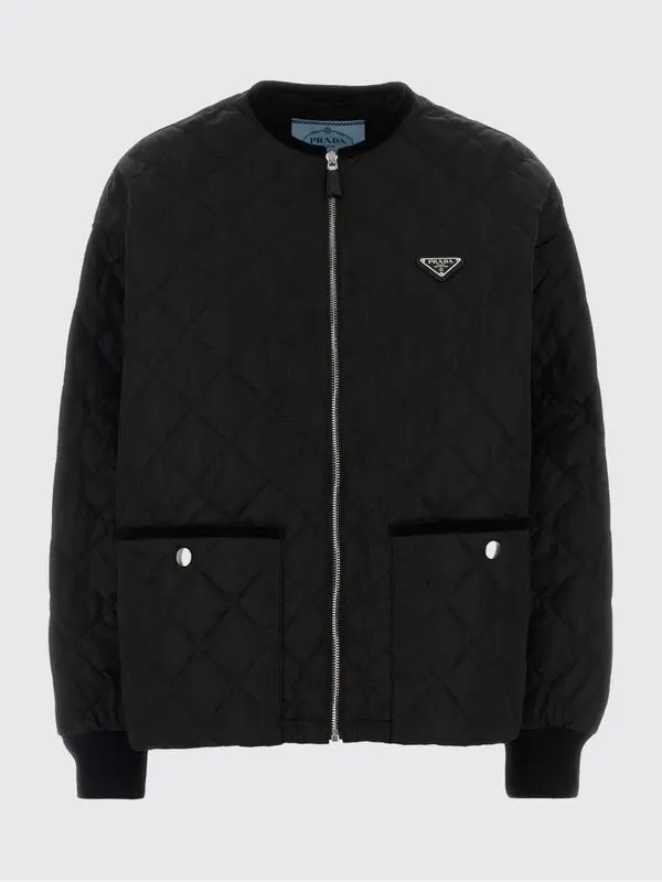 Prada Quilted Zip Up Jacket - Black
