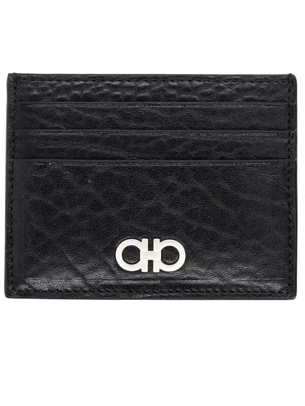 FERRAGAMO Card Holder With Logo - Black