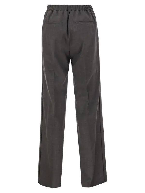 Peserico Stretch Wool Trousers With Elasticated Waistband
