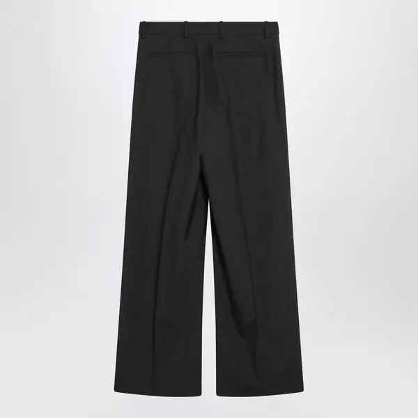 Gucci Wide-leg Grey Wool Trousers