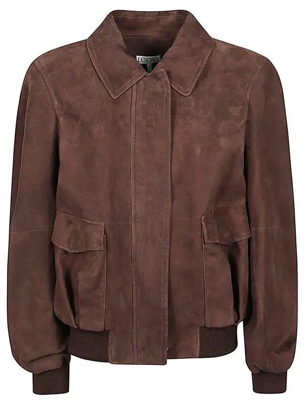 Loewe Suede Leather Bomber Jacket - Multicolor