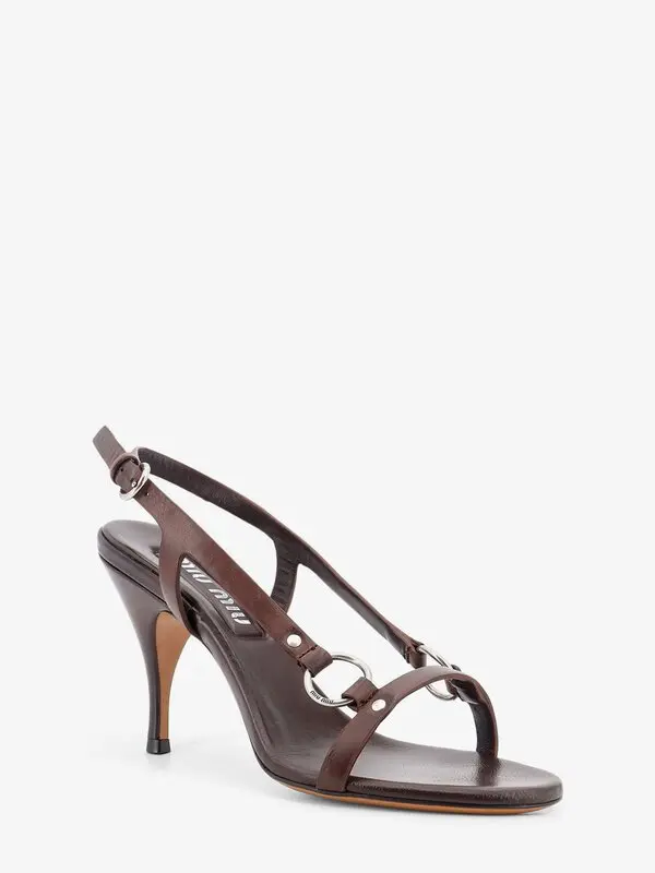 Miu Miu Leather Sandals With Metal Detail - Multicolor